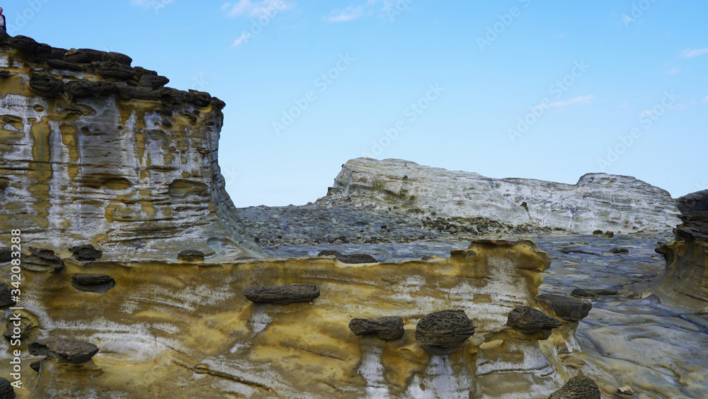Stone volcanic rocks, unusual stone texture, geological formations of ...