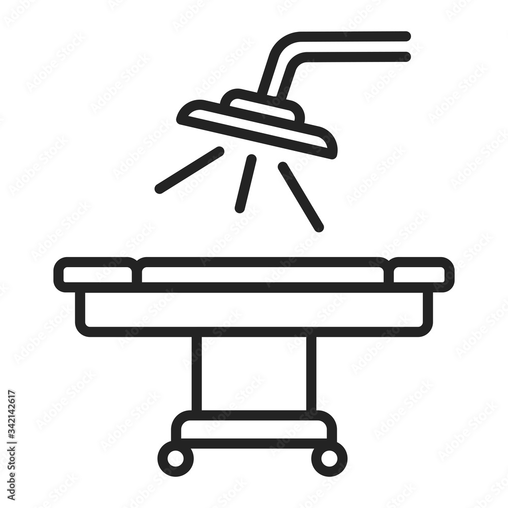 Operating hospital room line black icon. Surgical emergency. Pictogram ...