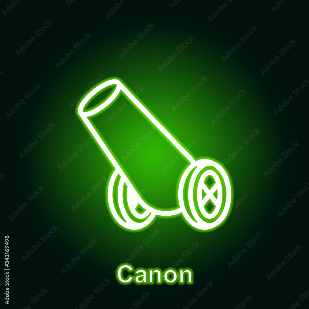 Ramadan canon outline neon icon. Element of Ramadan day illustration ...