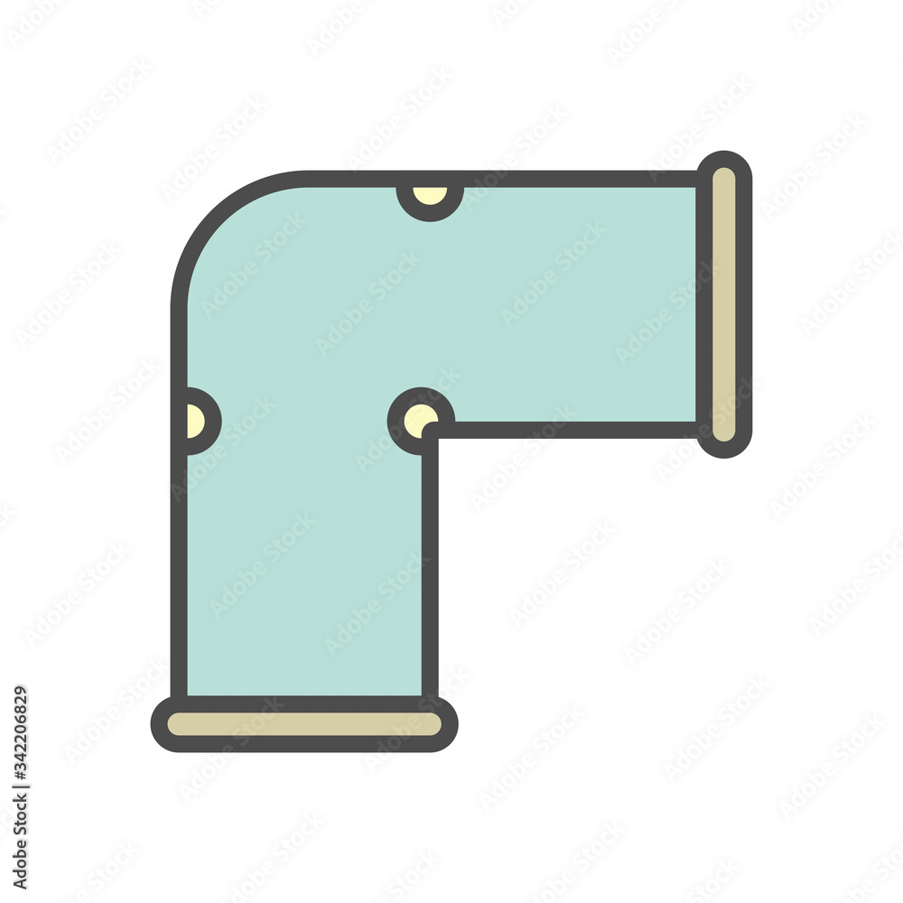 Vetor Decorative PVC line pipe cover vector icon. Also called ...