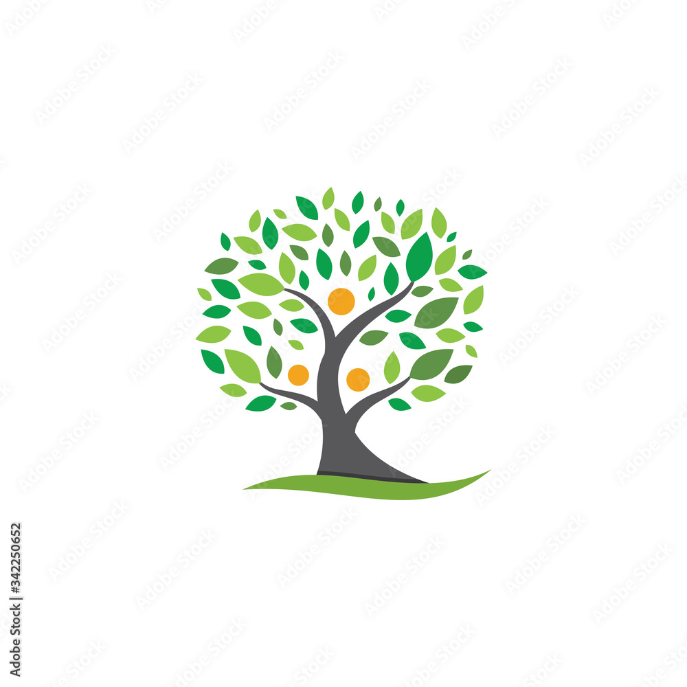 family tree symbol icon logo design Stock Vector | Adobe Stock