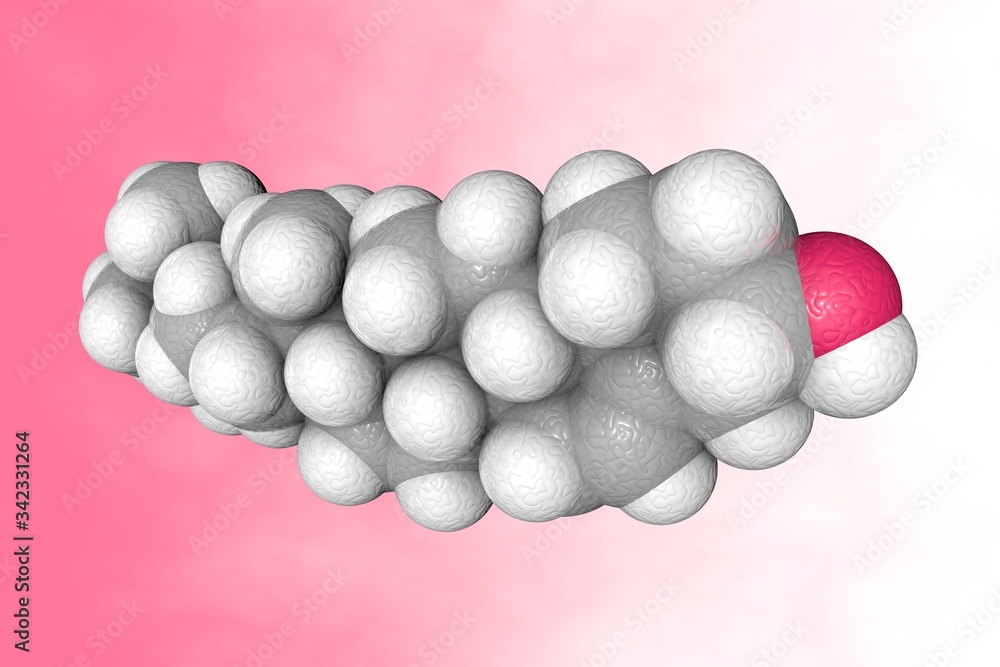Stock-Illustration „Molecular model of beta-sitosterol. Atoms are ...