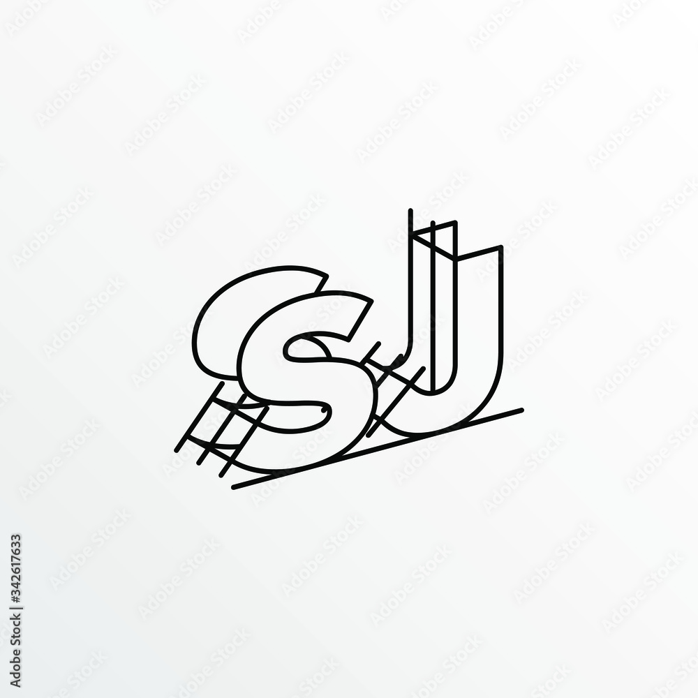 Initial Letter SJ with Architecture Graphic Logo Design Stock Vector ...