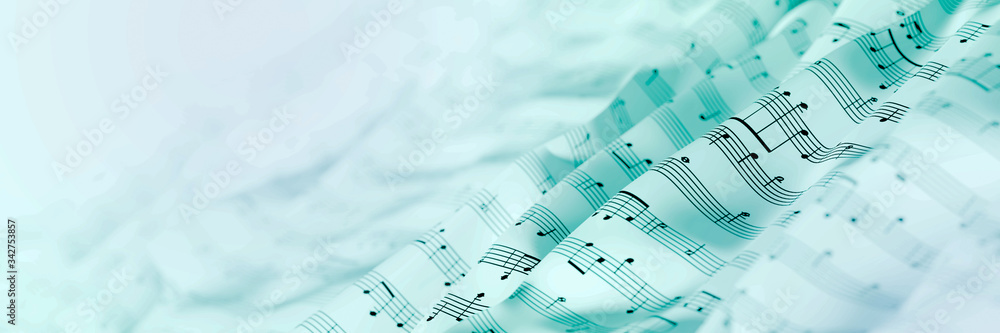Abstract musical notes background; art concepts, original 3d rendering ...