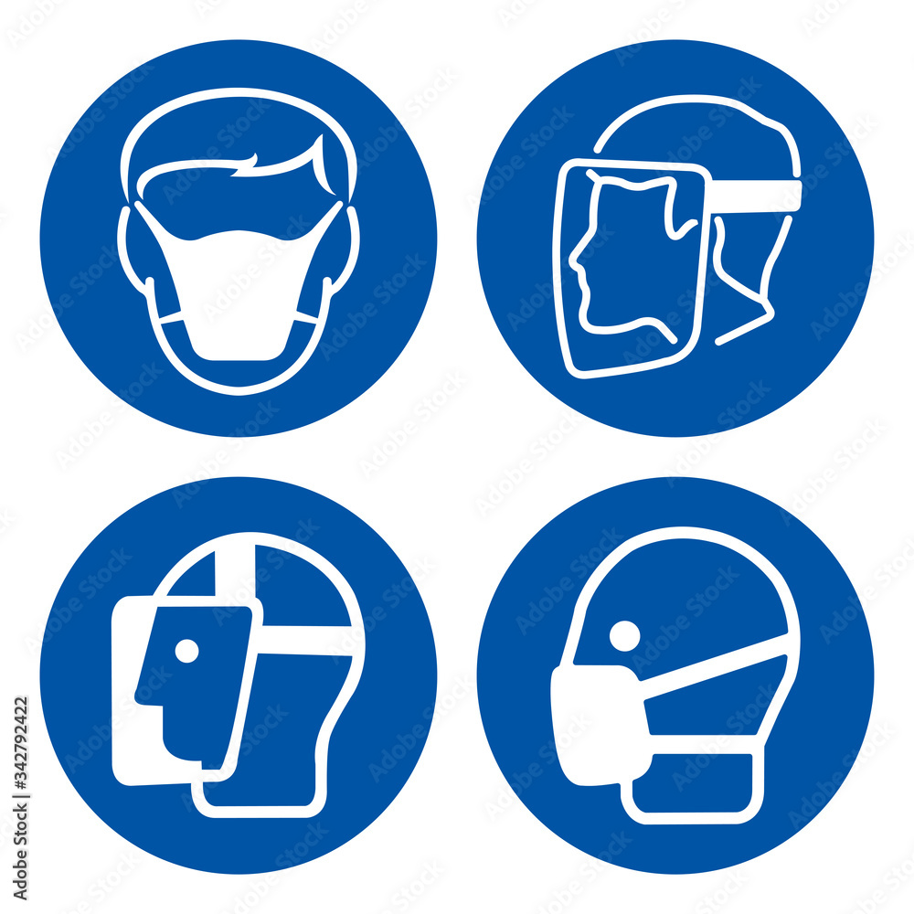 Face Shield and Mark Protection Symbol Sign,Vector Illustration ...