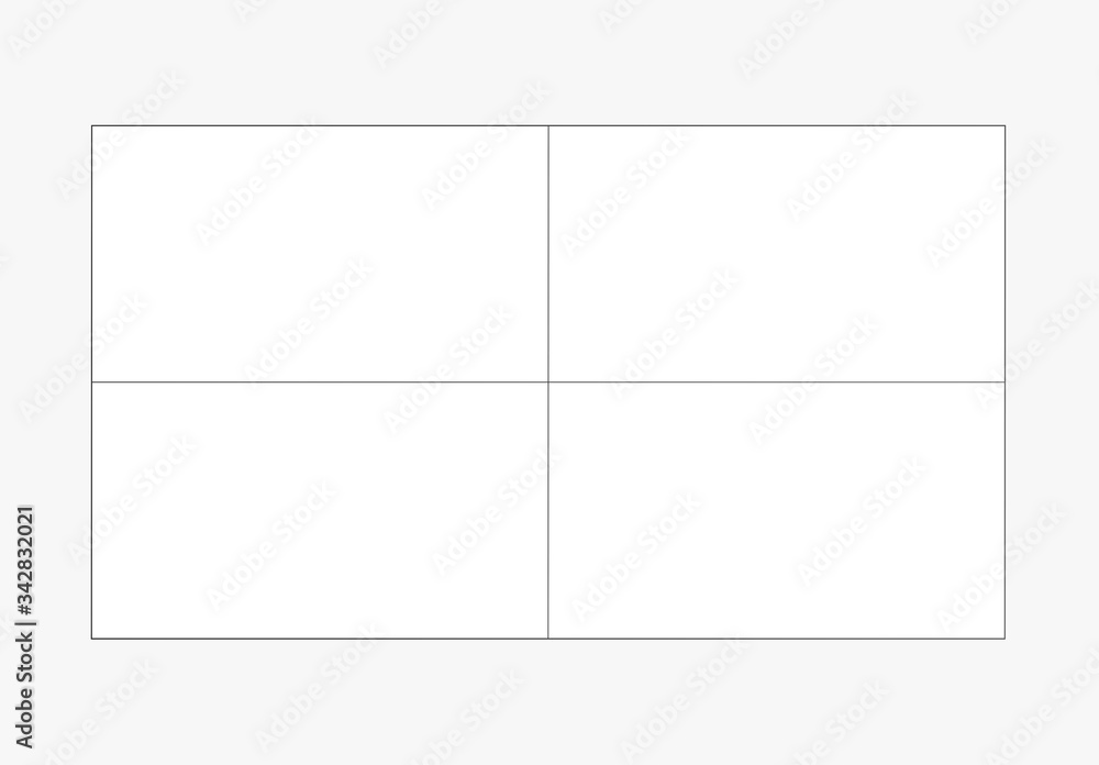 Front View of 2x2 Video Wall (4 screens) Template. 3D Render Isolated ...