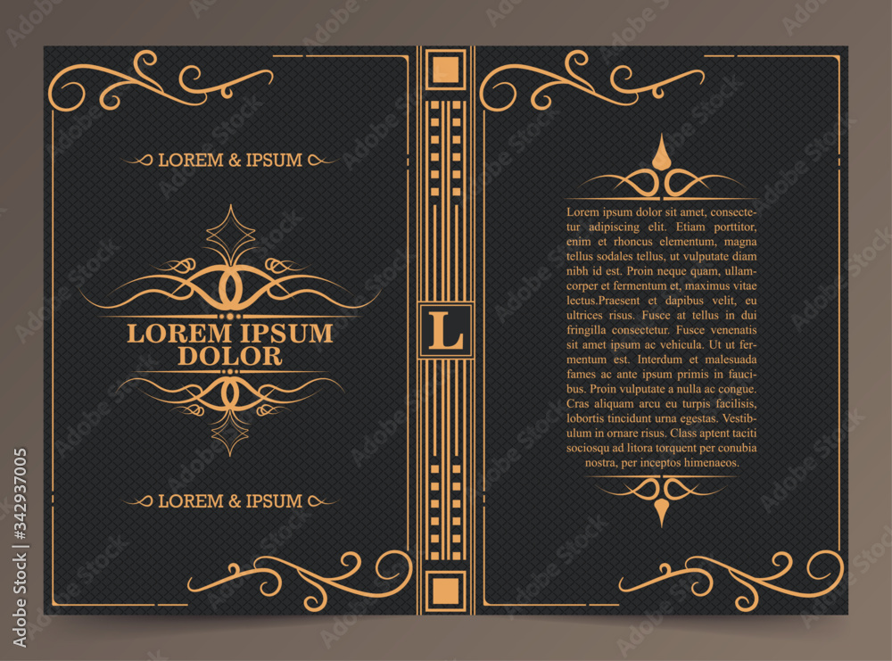 Vintage book layouts and design - covers and pages, classical rich ...