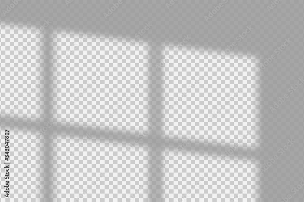 Shadow overlay effect. Transparent overlay shadow from the window and ...