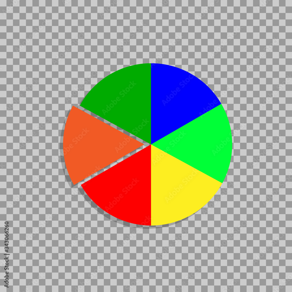Color Diagram. Color chart with shadow on transparent background. Flat ...