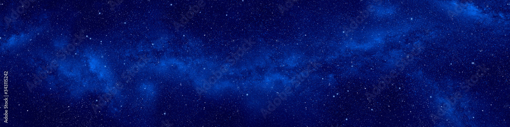 Milky way galaxy in night sky web banner. Space background. Stock ...