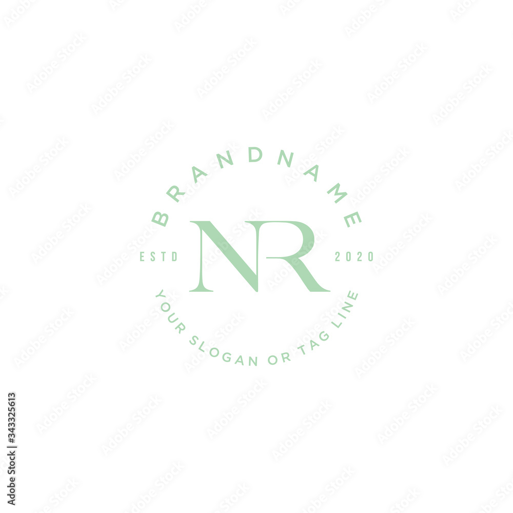 letter NR logo design vector Stock Vector | Adobe Stock