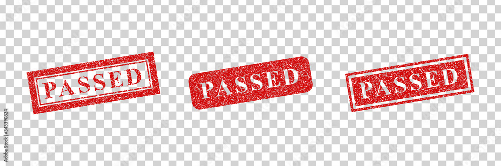 Vector realistic isolated red rubber stamp of Passed logo for template ...