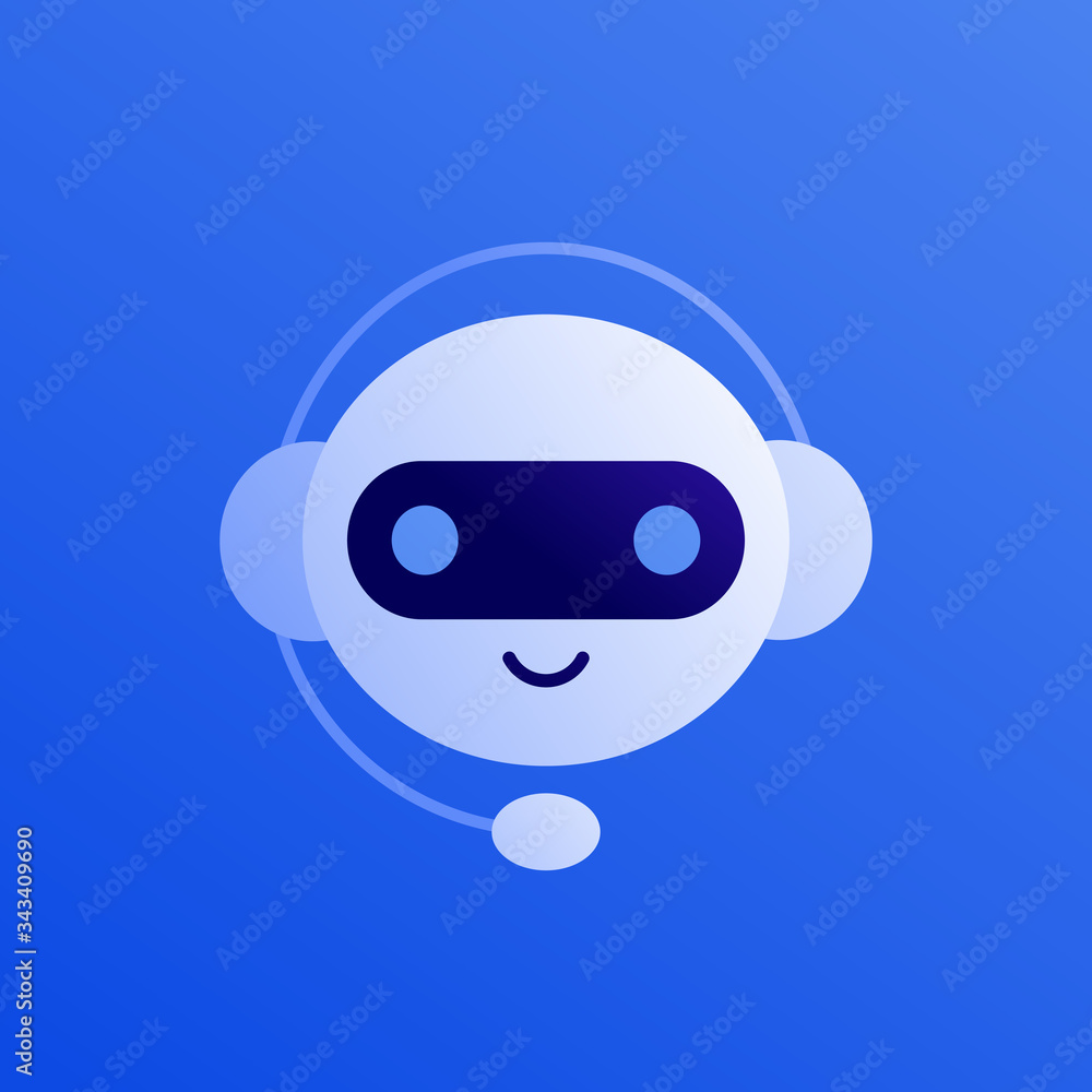 Chat bot ai and customer service support concept. Vector flat person ...