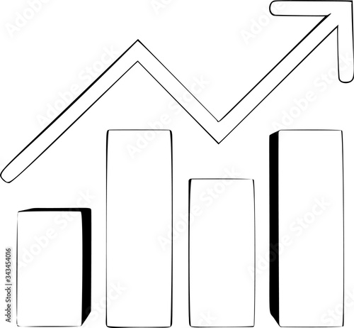 Growth chart icon. Grow diagram flat vector illustration. Busine. Graph ...