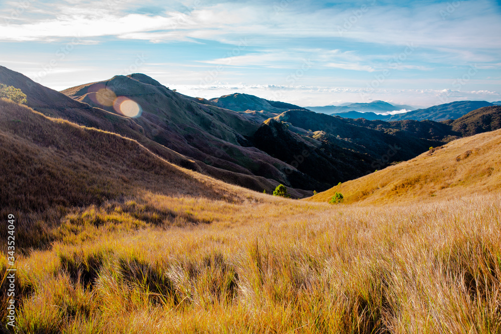Mountain ridges of corrdillera from the summit of Mt. Pulag, Benguet ...