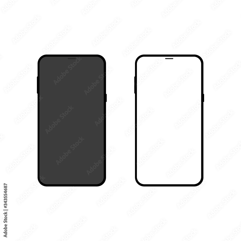 New version of slim smartphone similar to iphone with blank white and ...