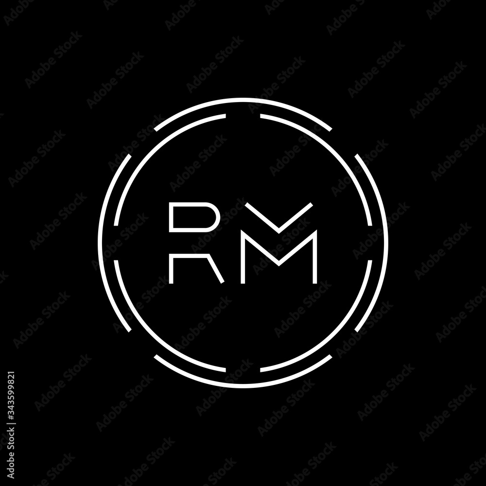 Initial Letter RM Logo Creative Typography Vector Template. Digital ...