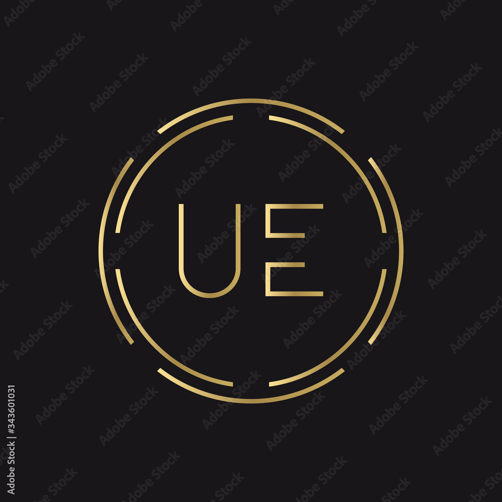 Initial UE Logo Creative Typography Vector Template. Digital Abstract ...