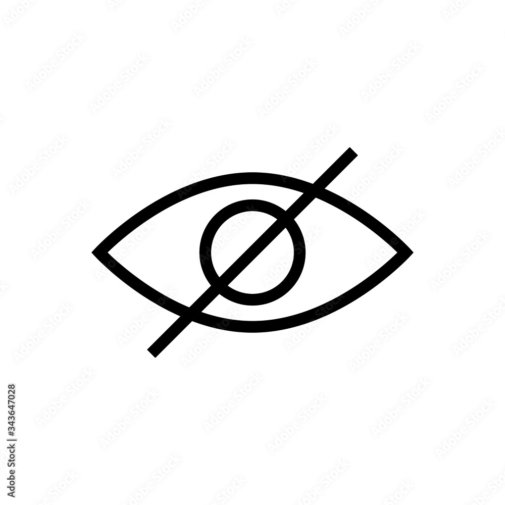 Hidden vector icon on white background, hidden icon symbol sign in ...