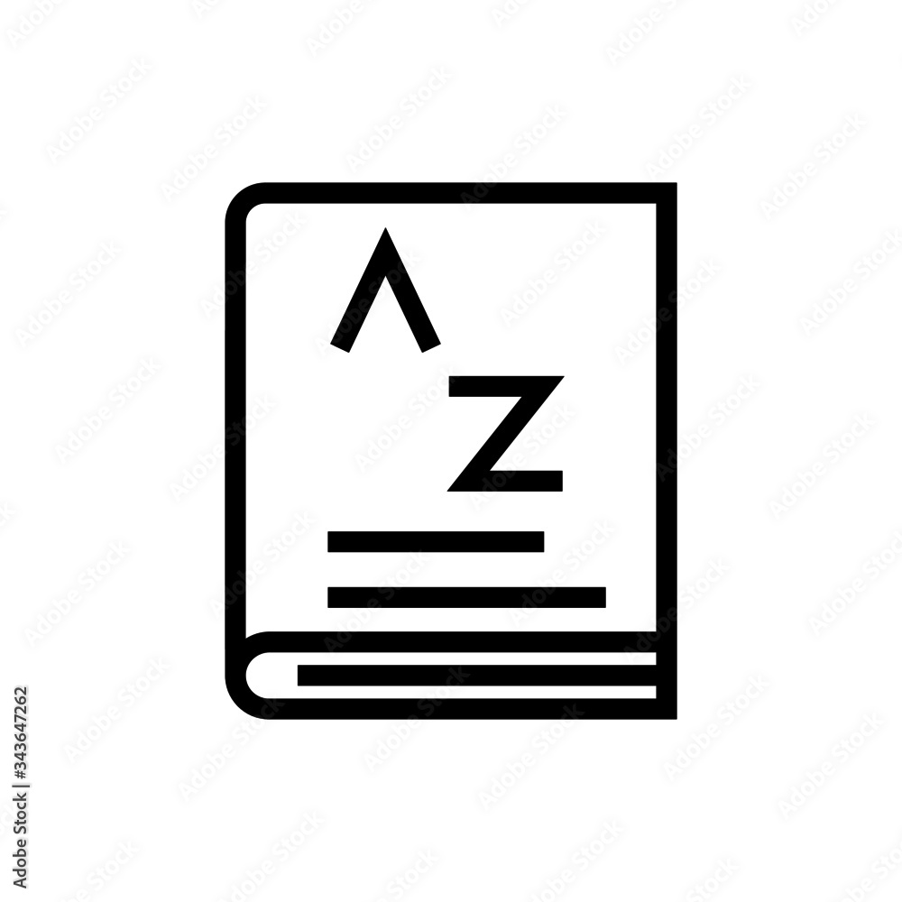 Vocabulary vector icon symbol sign from modern e learning and education ...