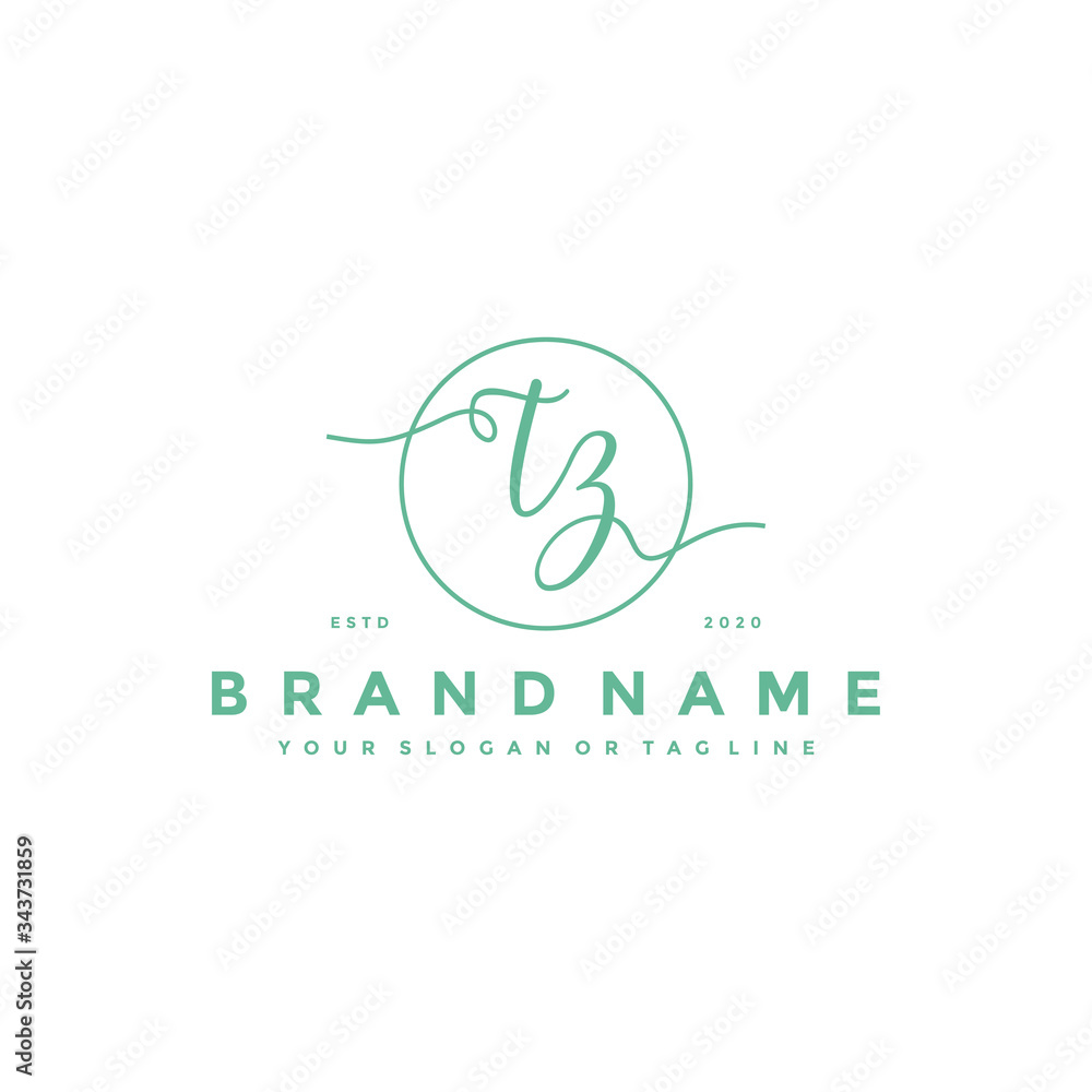 letter TZ Feminine logo design vector Stock Vector | Adobe Stock