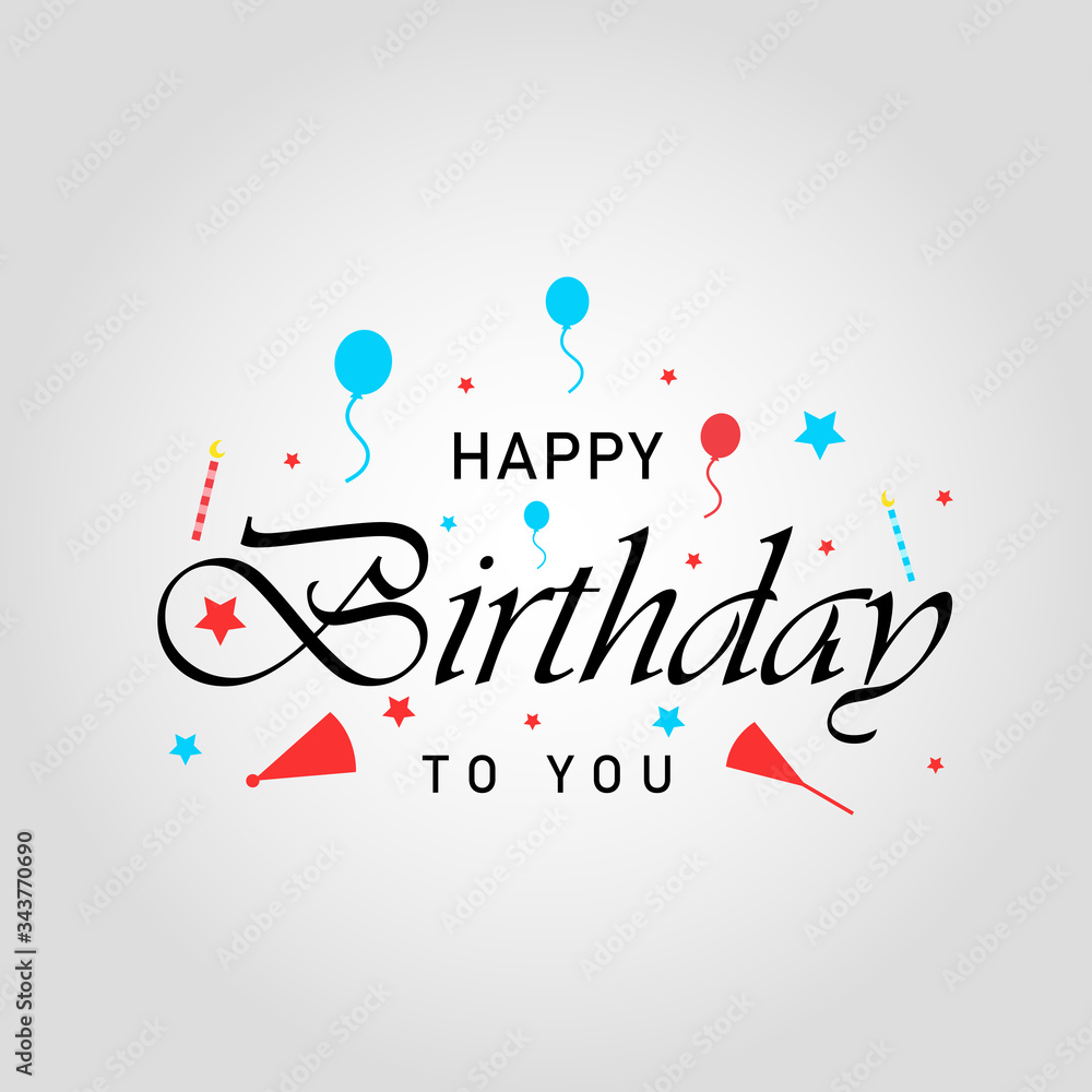 Happy Birthday typographic vector design for greeting cards, Birthday card, invitation card ...