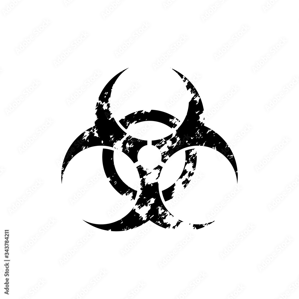 Black vector biohazard symbol isolated on white background. Stock ...