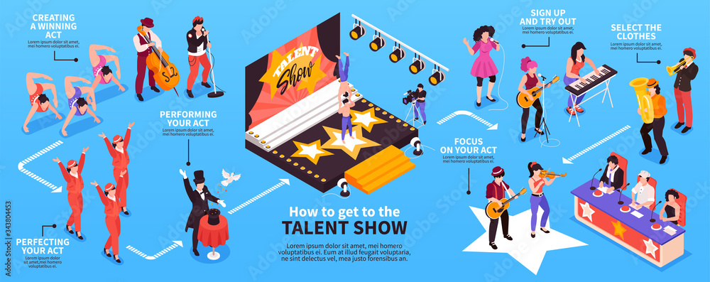 Talent Show Isometric Infographics Stock Vector | Adobe Stock