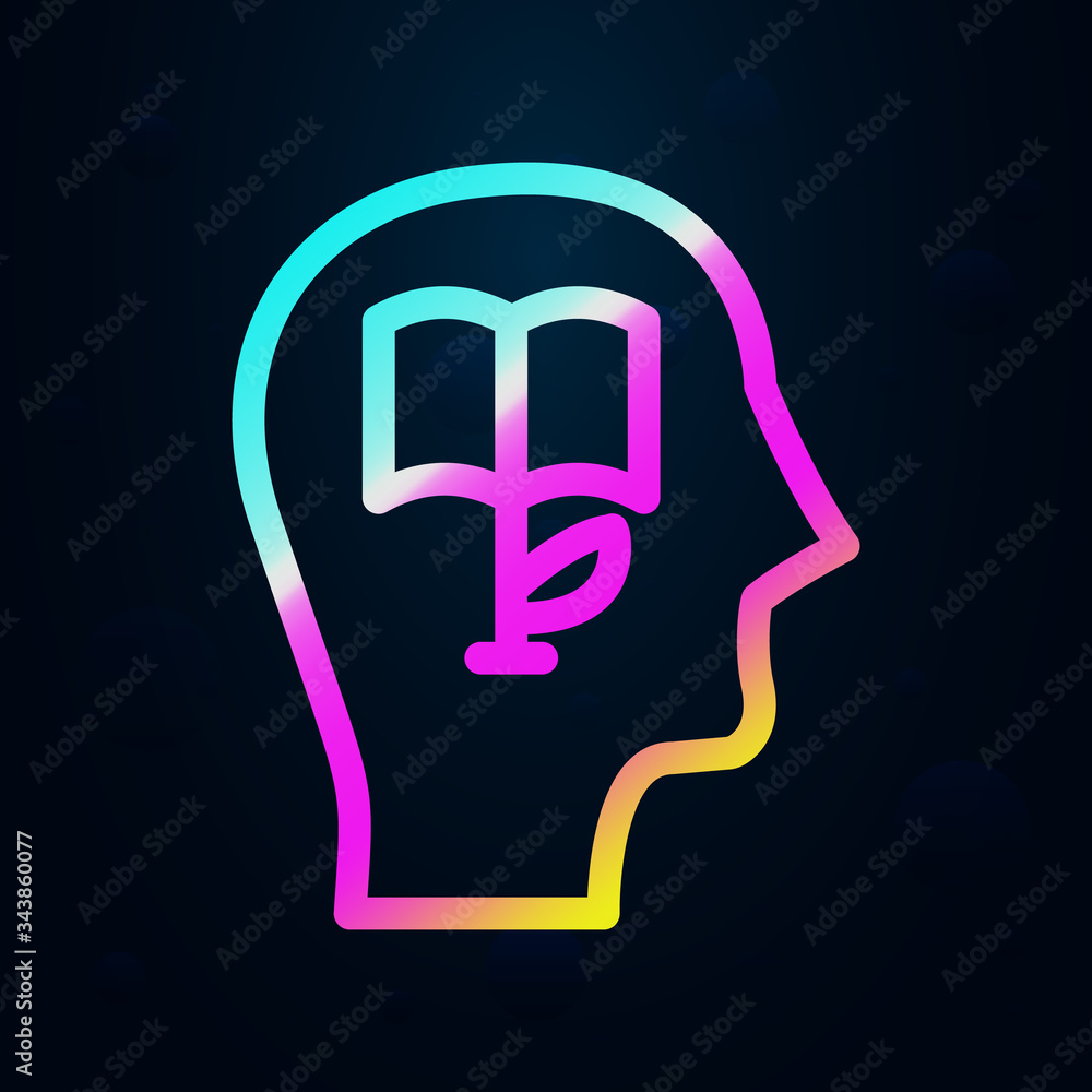 Knowledge, head, book nolan icon. Simple thin line, outline vector of ...
