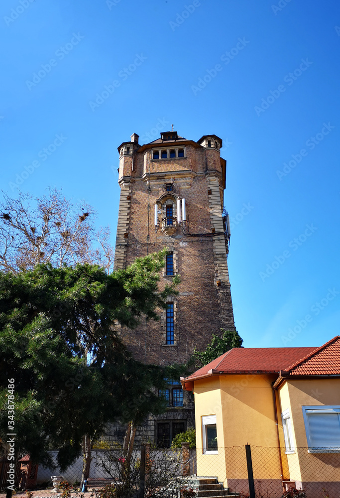 water tower structure, medieval architecture landmark known as "Turnul ...