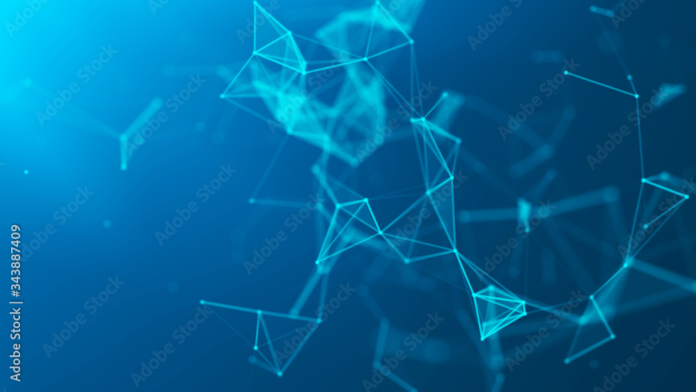 Abstract blue digital background. Big data visualization. Science ...