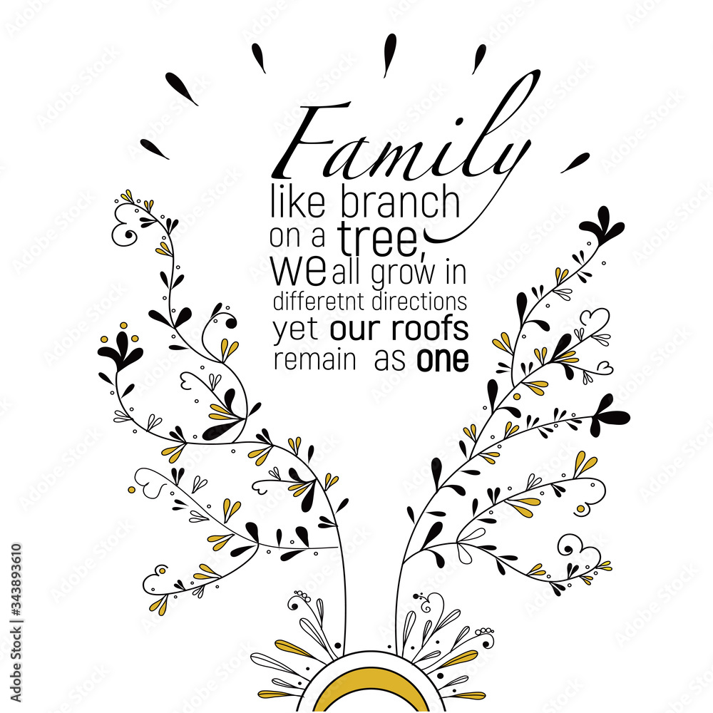 Family like a branches on a tree, we all grow yet our roots remain as ...