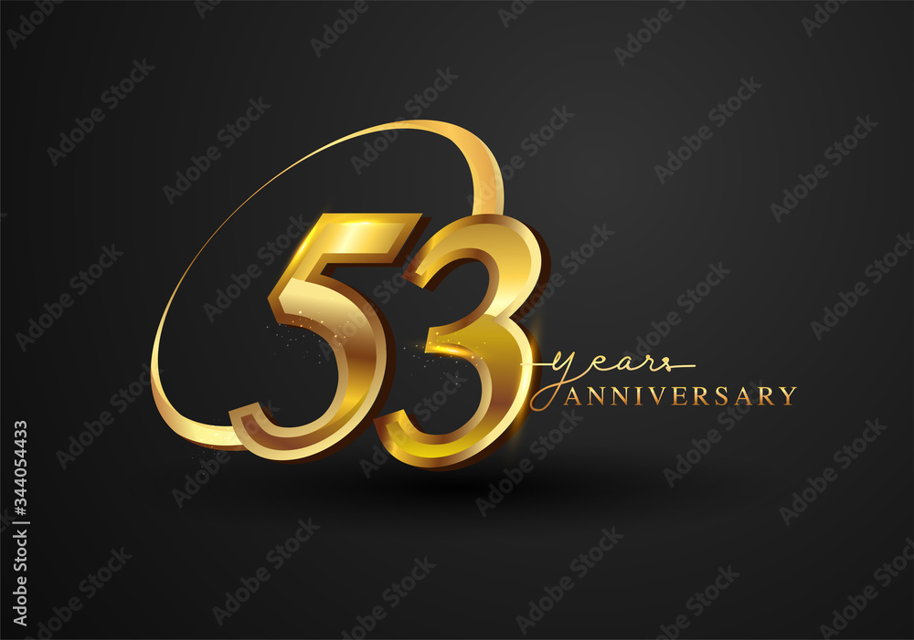 53 Years Anniversary Celebration. Anniversary logo with ring and ...