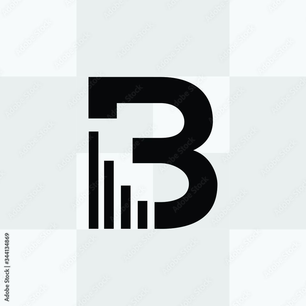 B marketing logo design vector. initial B diagram graphic concept ...