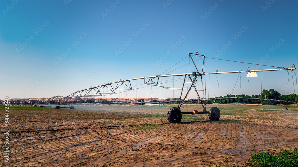 Irrigation Desert farming. Irrigation System for farming in Pivots ...