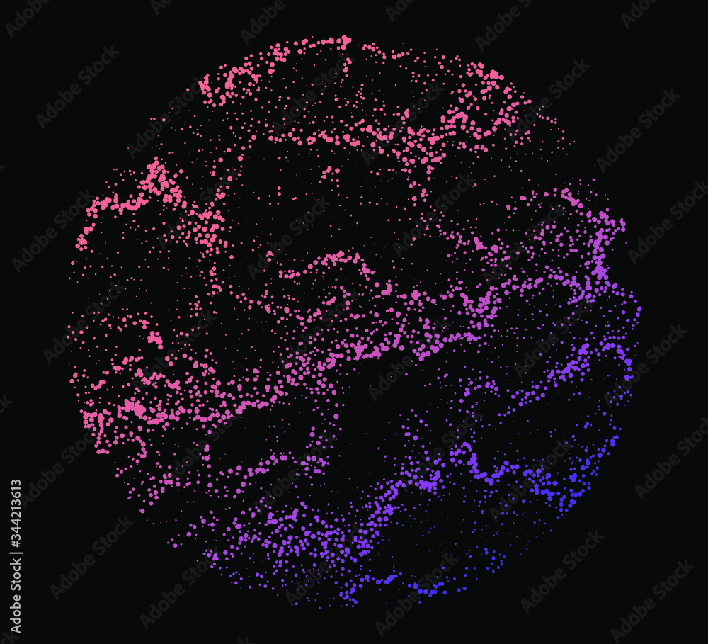 Dotted sphere made with Generative art algorithm - Perlin gradient ...