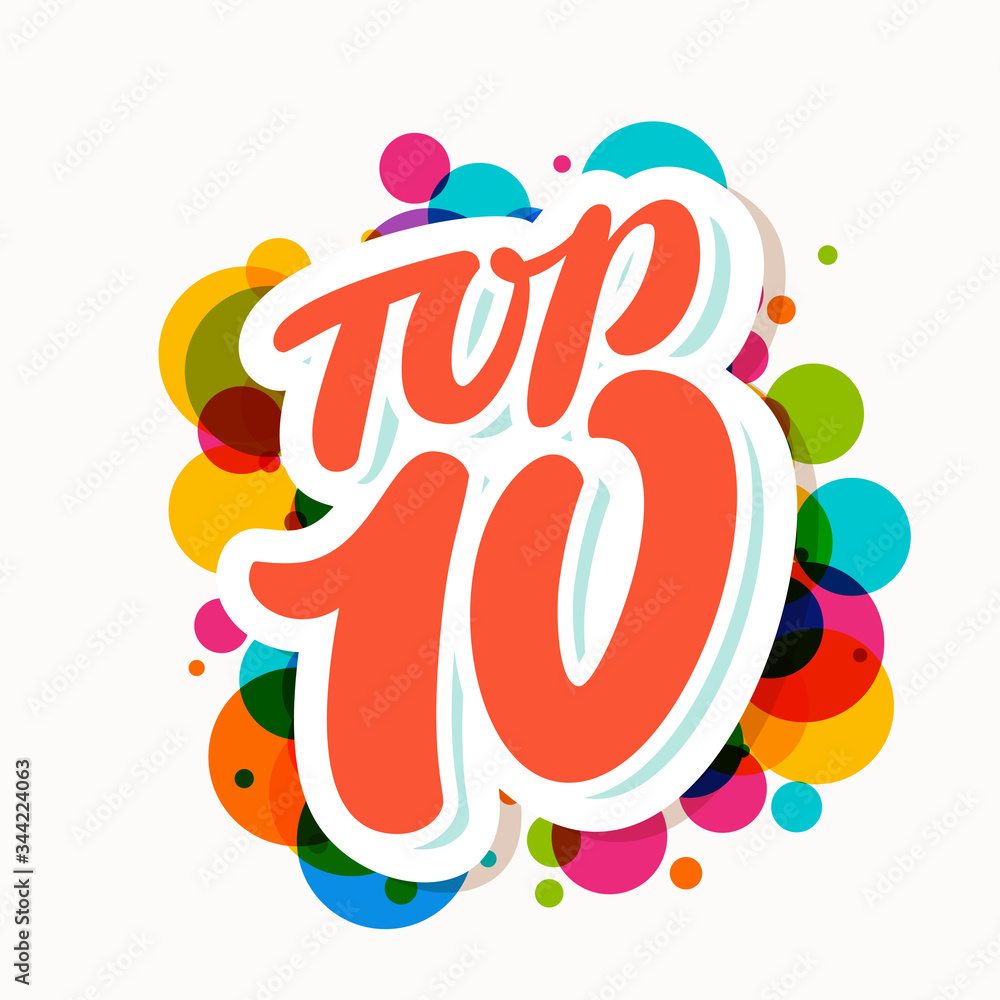 Top 10. Vector icon. Hand-drawn vector illustration. Stock Vector ...
