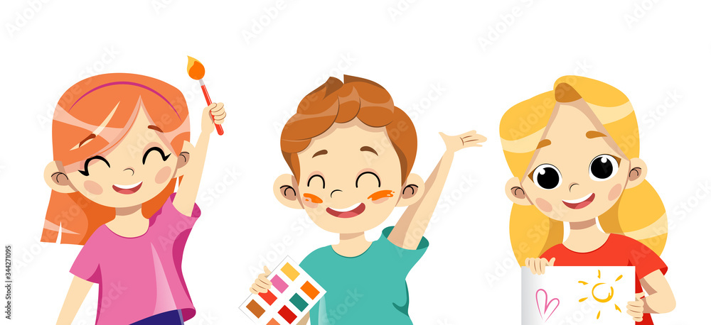 Concept Of Children Creativity And Development. Advertisement Of Kids ...