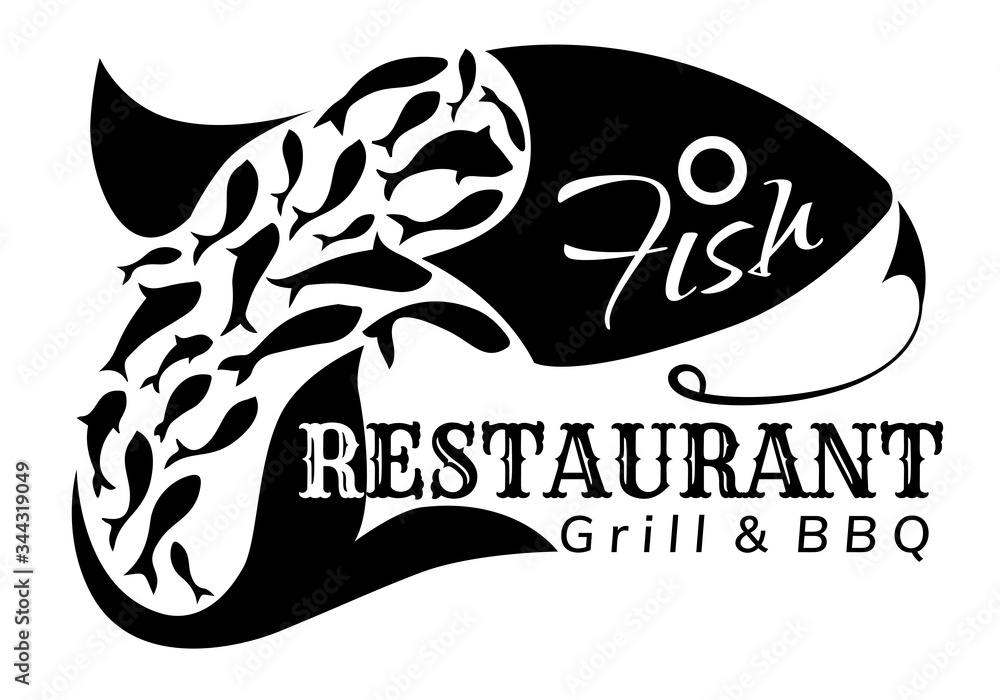 Fish restaurant logo template. Seafood restaurant. Vector illustration ...