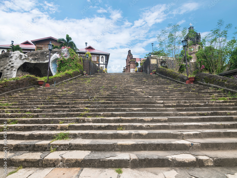 Flight of Stairs leading to Santa Maria Church in Ilocos Sur province ...