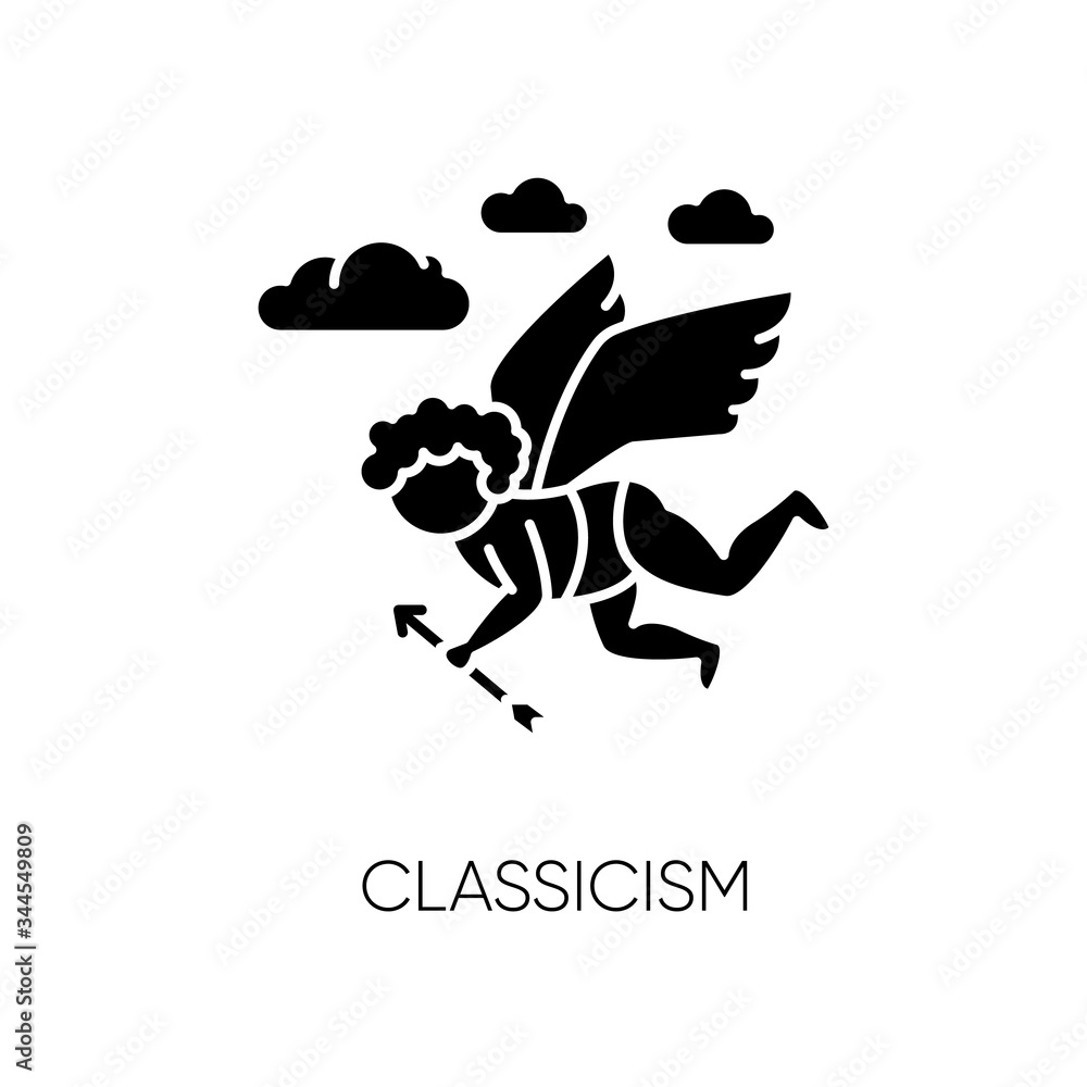 Classicism black glyph icon. Western traditional cultural movement ...