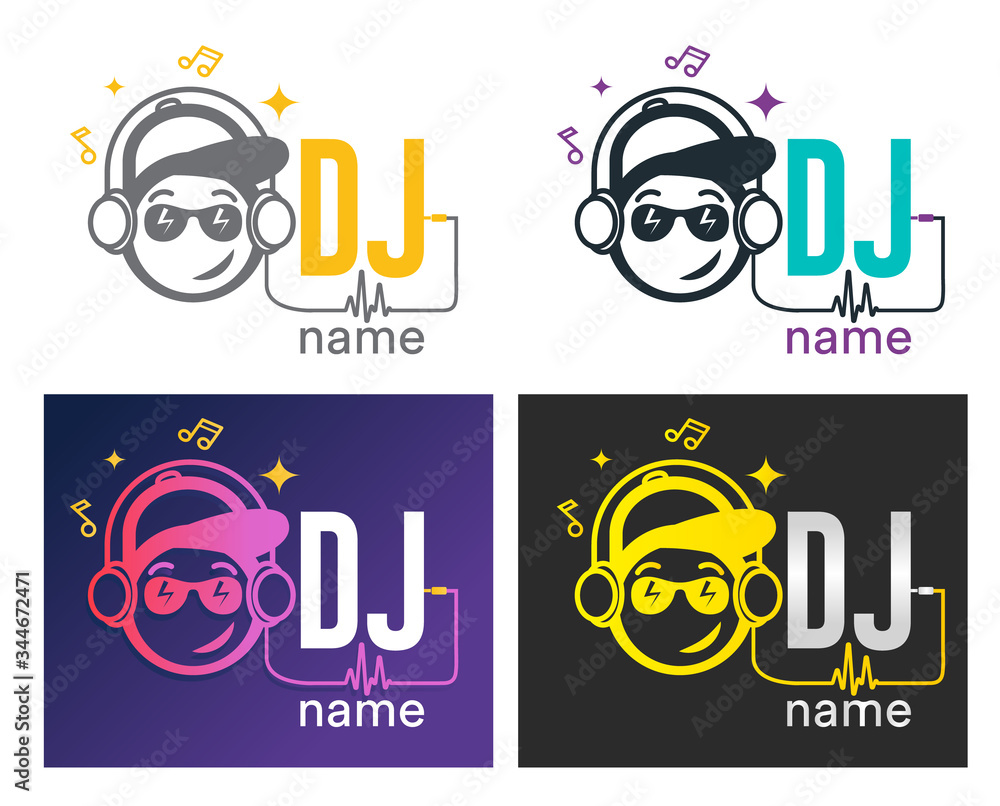 Dj Logo Design. Creative vector logo design with headphones and DJ with ...