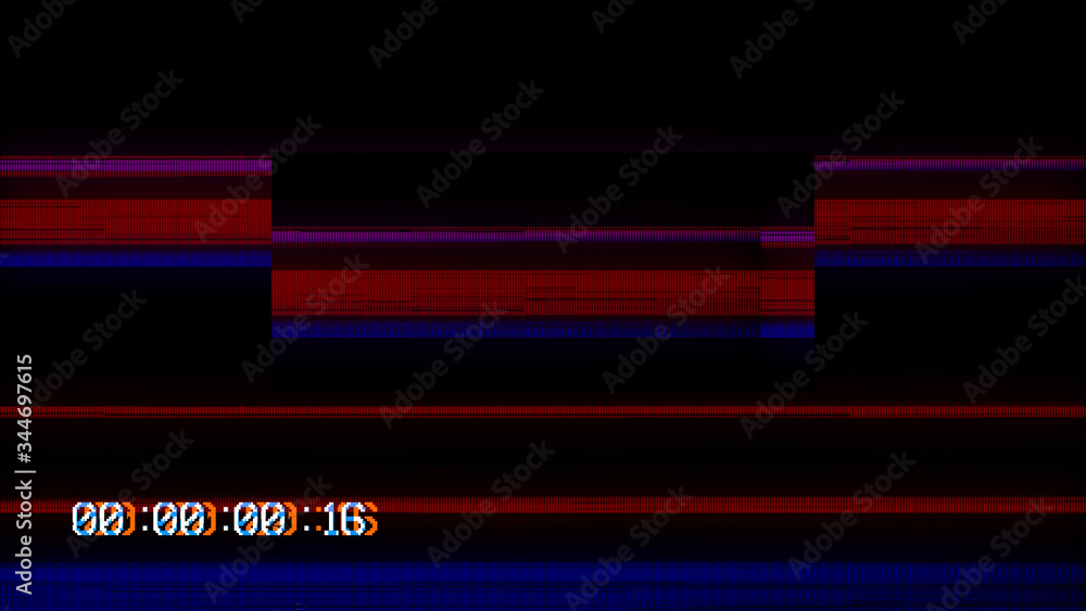 Vintage VHS glitch defects noise and artifacts effect. Stock ...