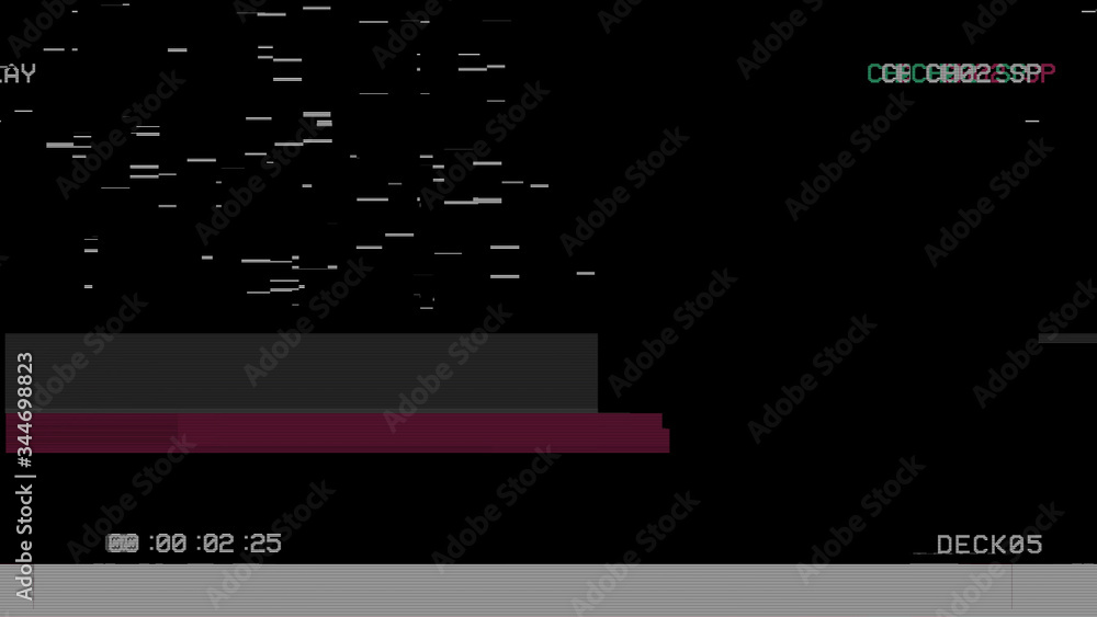 Vintage VHS glitch defects noise and artifacts effect. Stock ...