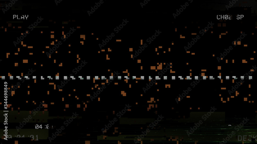 Vintage VHS glitch defects noise and artifacts effect. Stock ...