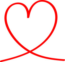 Double Red Two Hearts Outline Free Stock Photo - Public Domain Pictures