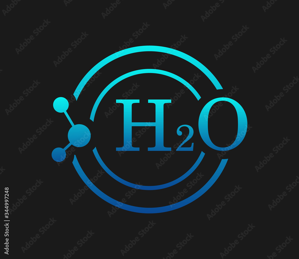 Vector illustration of water logo on dark background. Stock Vector ...
