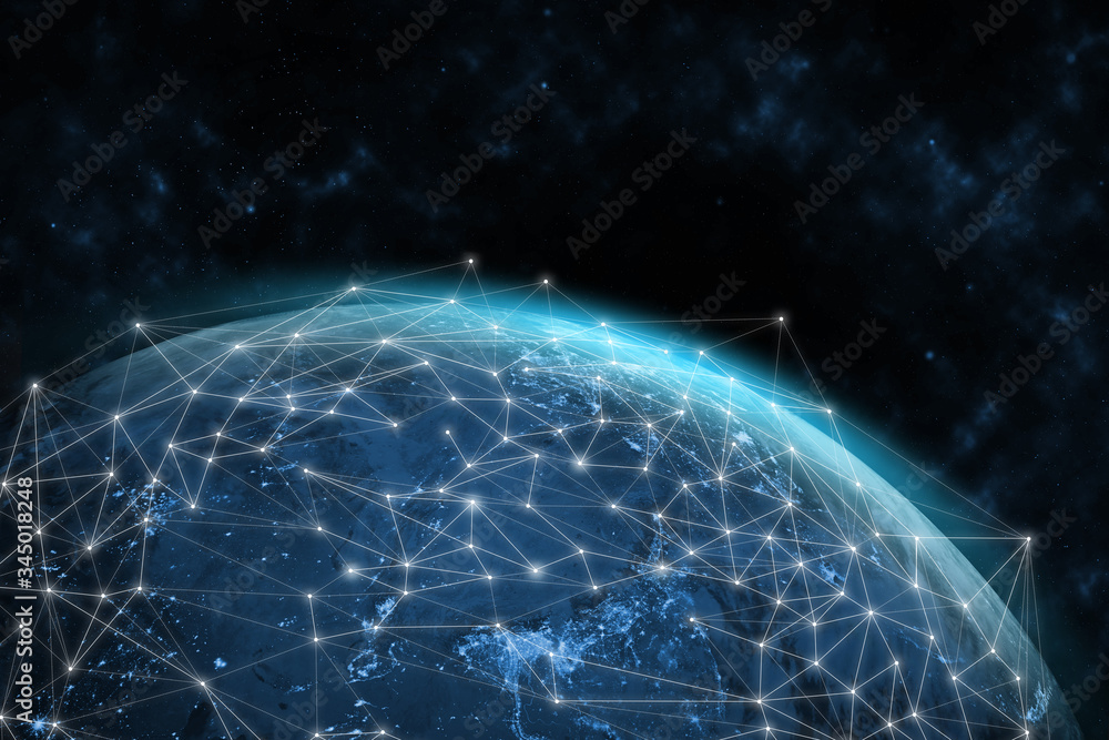 Global network modern creative telecommunication and internet ...