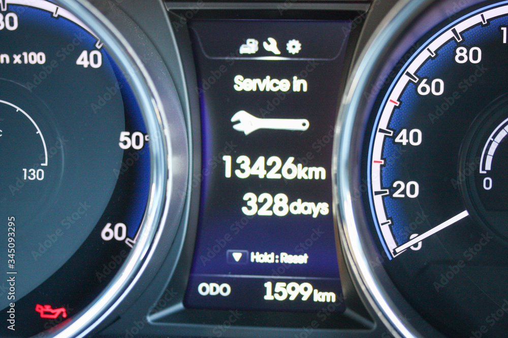Vehicle with digital service indicator Stock Photo | Adobe Stock