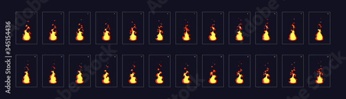 Fire animation sprites, torch, campfire, fire trap, fire pillar or ...